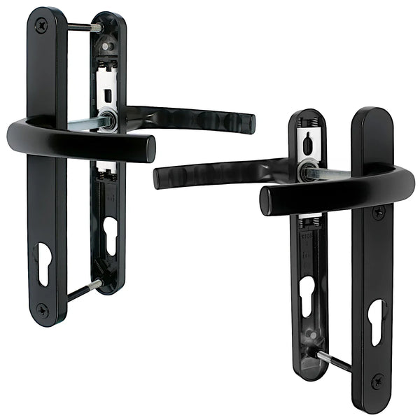 Black Sprung Door Handles | 92pz 240mm & 220mm short and long backsets ...